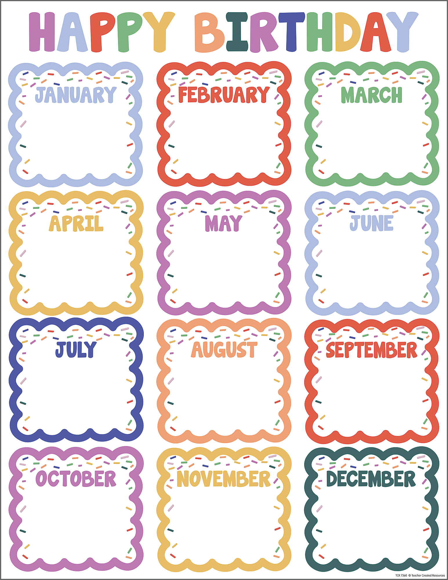 Color Crush Happy Birthday Chart – McGregor's Teacher Supplies