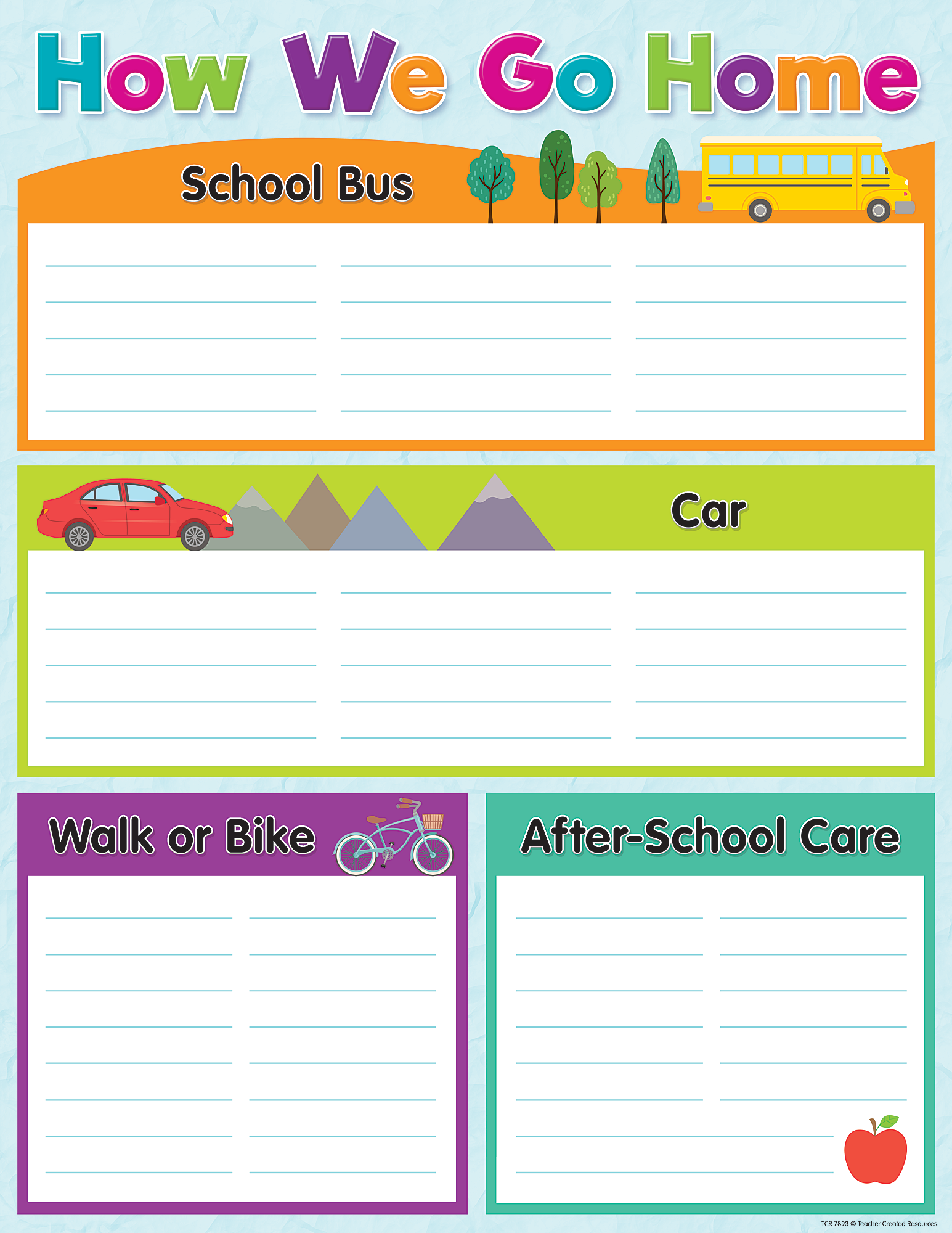 How We Go Home Chart – McGregor's Teacher Supplies