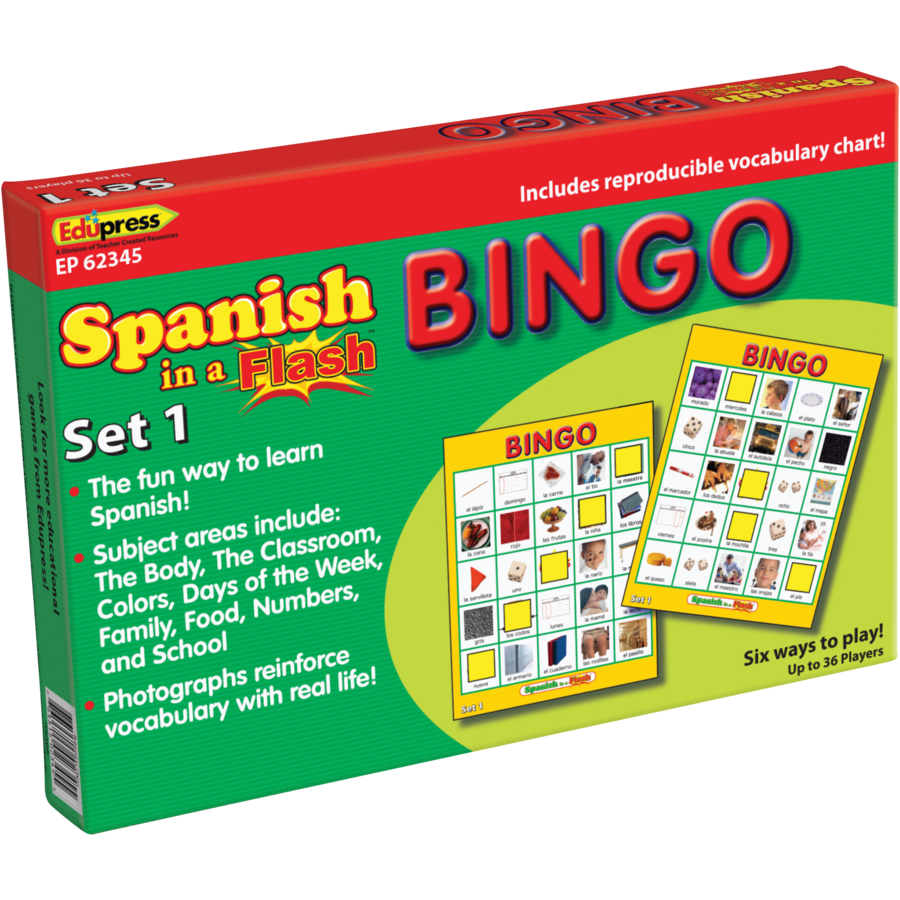 Spanish in a Flash Bingo Game Set 1 – McGregor's Teacher Supplies