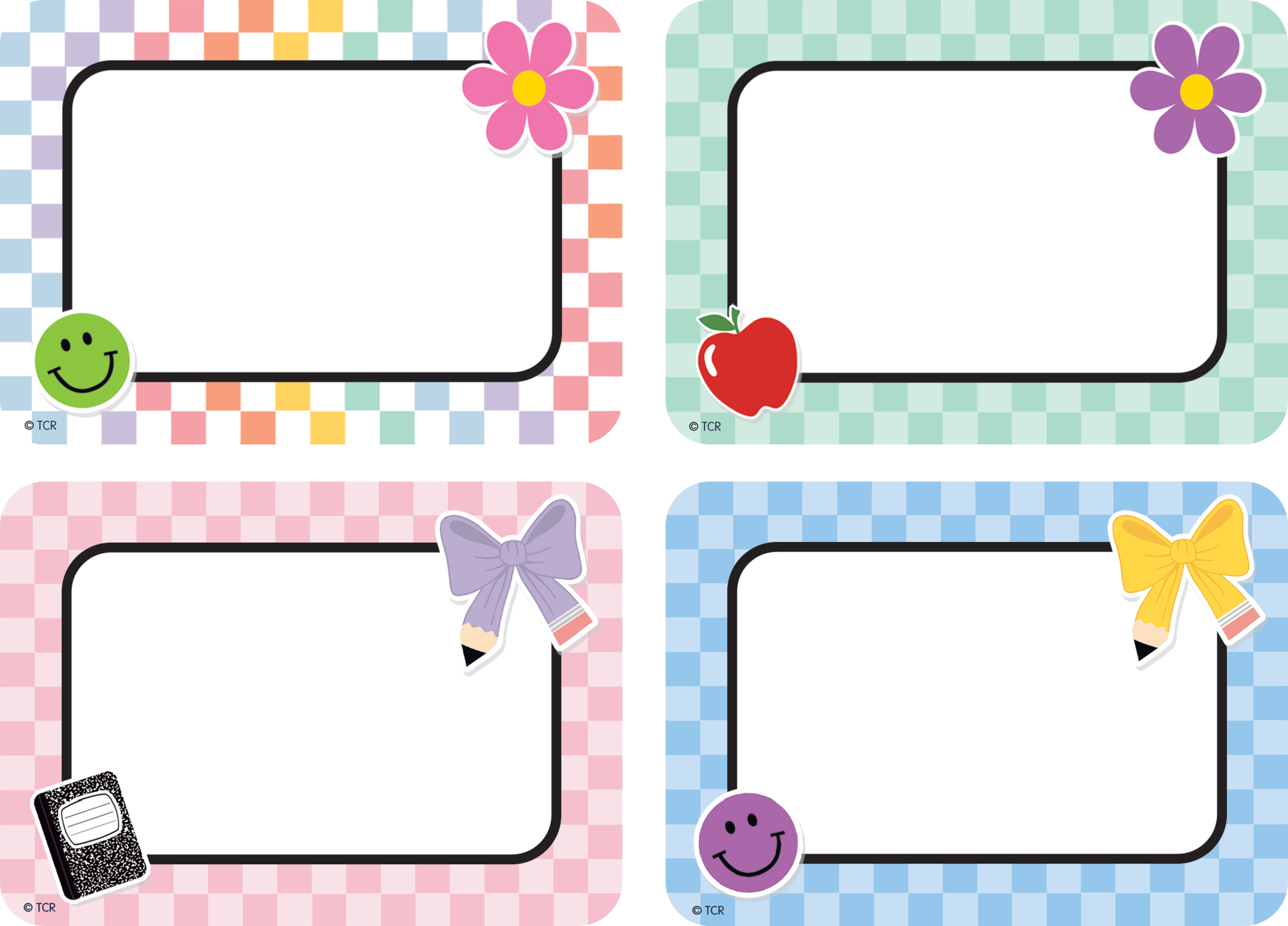Cool for School Checkers Name Tags/Labels - Multi-Pack – McGregor's ...