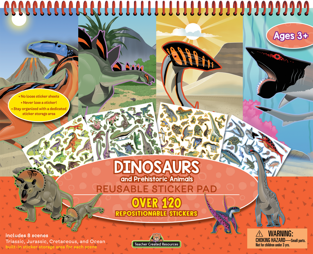 Dinosaurs and Prehistoric Animals Reusable Sticker Pad – McGregor's ...