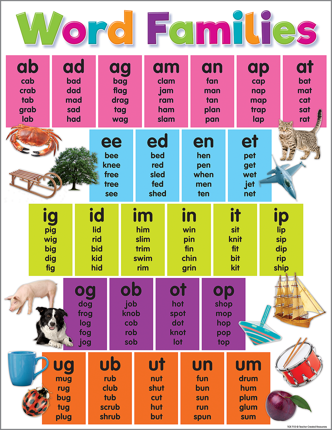 Colorful Word Families Chart – McGregor's Teacher Supplies