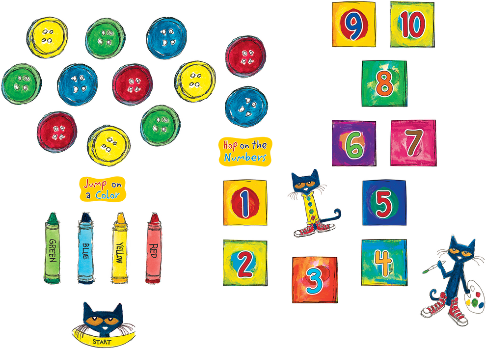 Pete the Cat® Numbers and Colors Sensory Path – McGregor's Teacher Supplies