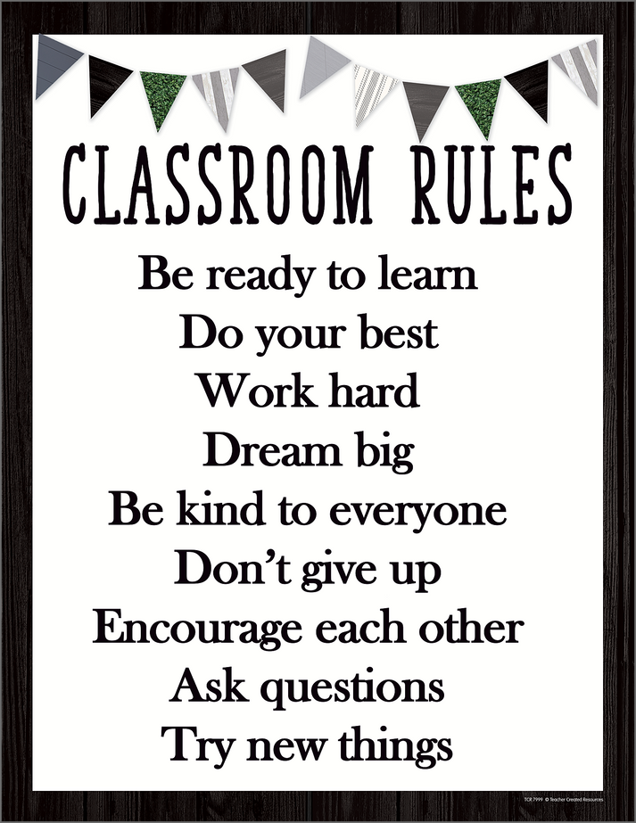 Modern Farmhouse Classroom Rules Chart – McGregor's Teacher Supplies